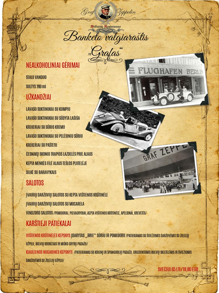 Banketo Valgiaraštis Grafas | PDF