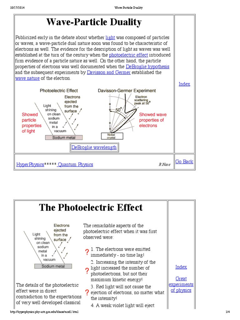 Wave Particle DualityWave-Particle Duality | PDF | Photoelectric Effect ...