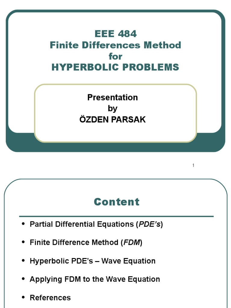 Finite Difference Method For Hyperbolic Problems | PDF | Partial Differential Equation | Finite ...