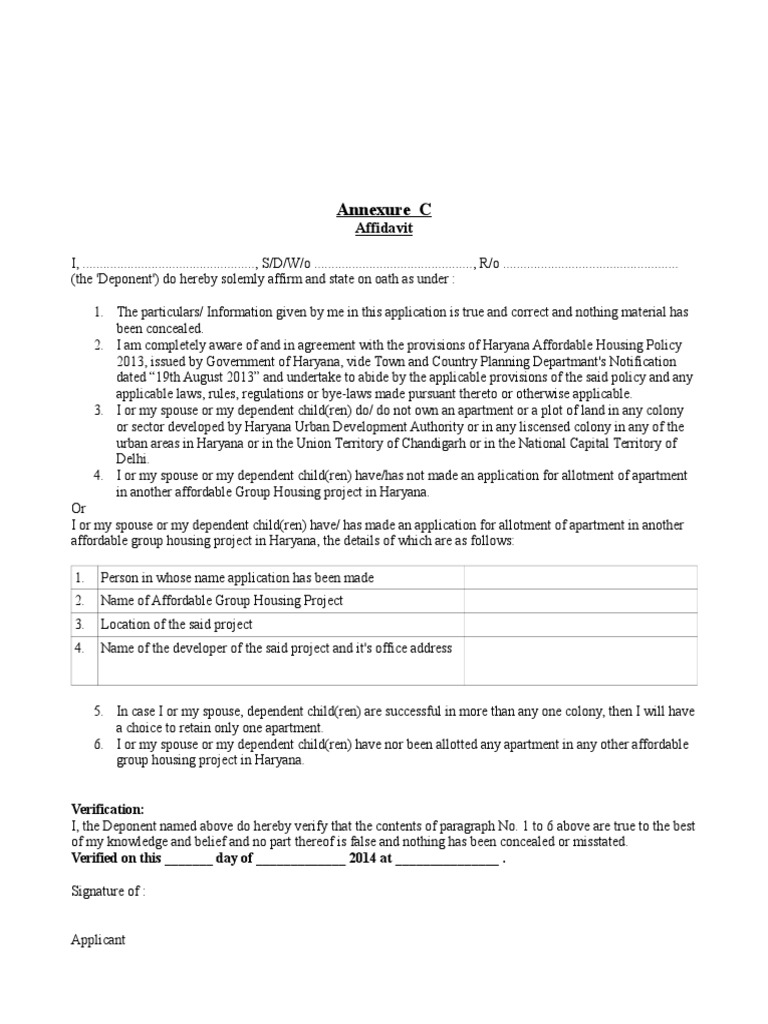 Annexure C: Affidavit | PDF