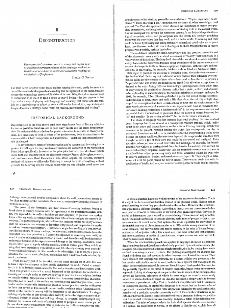Deconstruction Explained: Questioning Language and Meaning | PDF ...