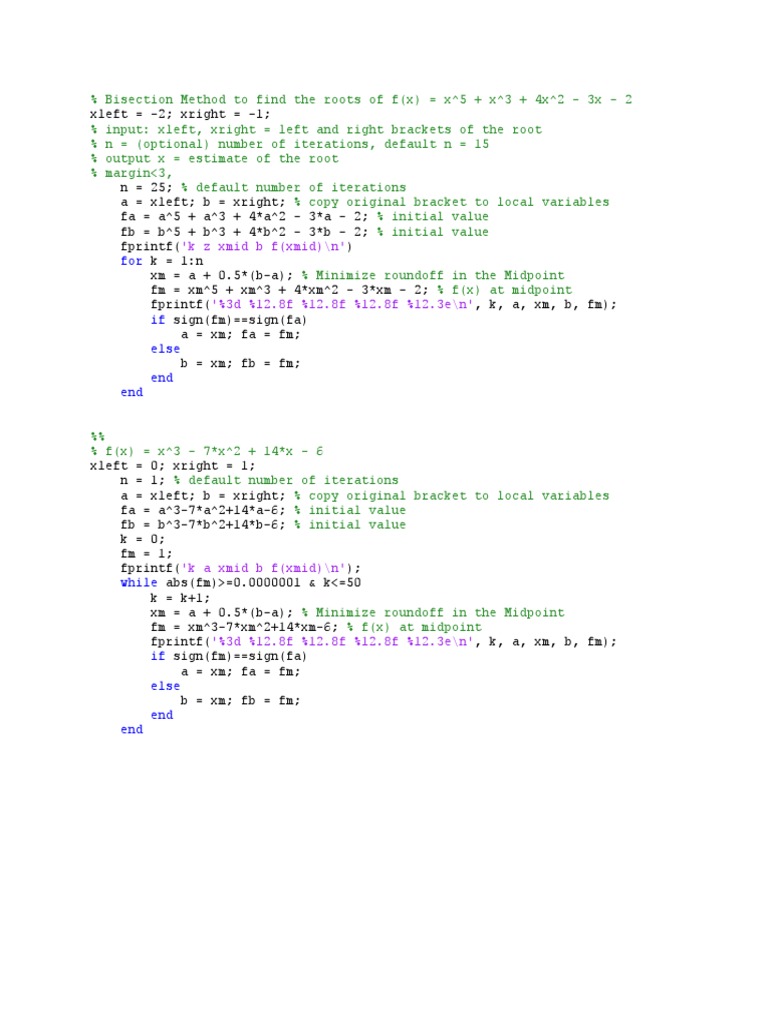 Bisection Method | PDF | Teaching Methods & Materials | Computers