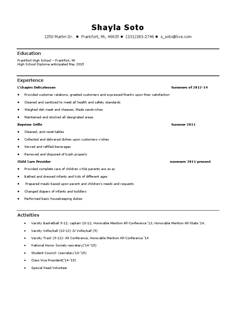 Shayla Soto's Resume and Experience | PDF | Cooking, Food & Wine | Wellness