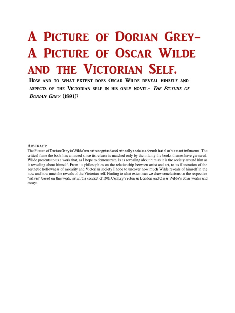 Oscar Wilde and The Victorian Self | PDF | Oscar Wilde | The Picture Of ...