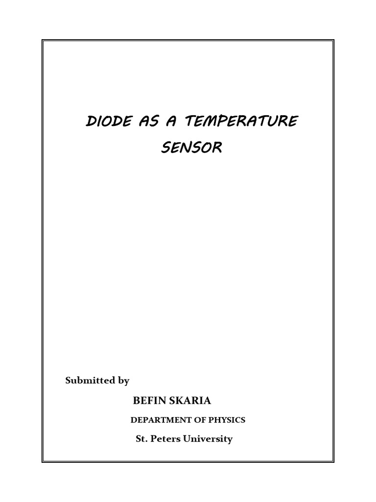 Diode As A Temperature Sensor | PDF | Semiconductors | P–N Junction