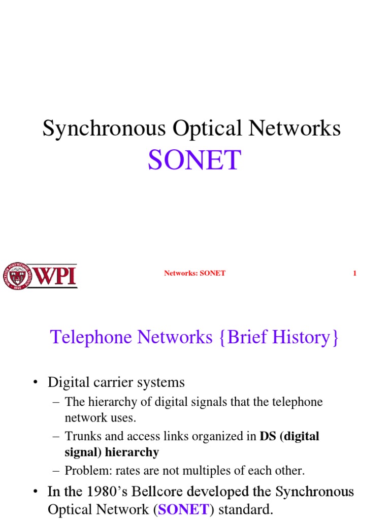 Synchronous Optical Networks: Sonet | PDF | Multiplexing | Electronic Engineering
