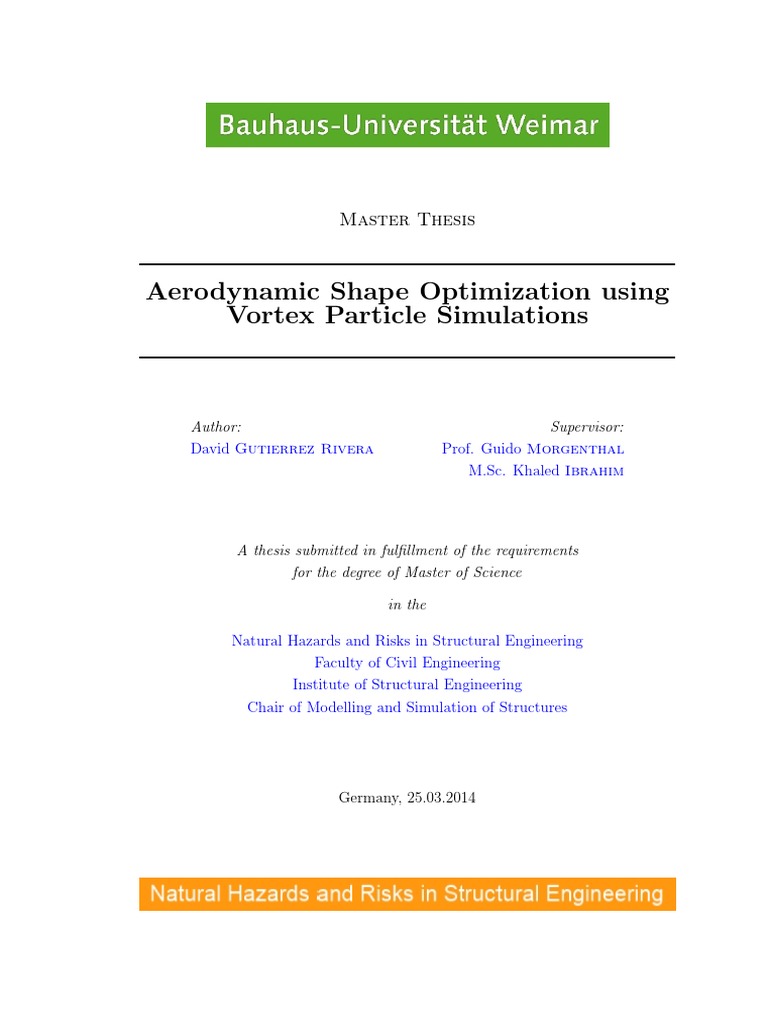 Aerodynamic Shape Optimization Using Vortex Particle Simulations | PDF | Mathematical ...