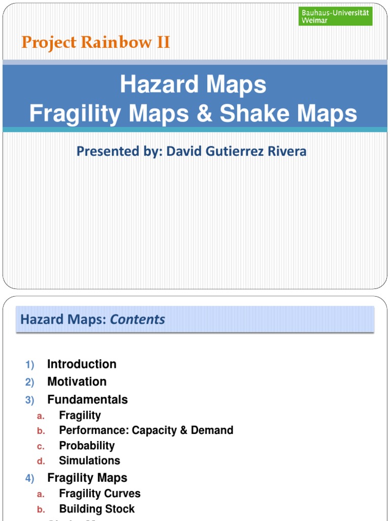 Hazard Maps Fragility Maps & Shake Maps: Project Rainbow II | PDF ...