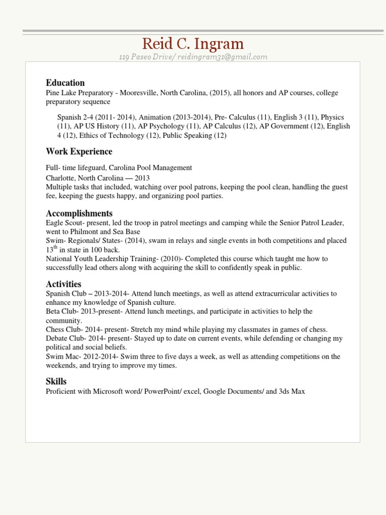 Reid C. Ingram's Resume Overview | PDF | Career & Growth
