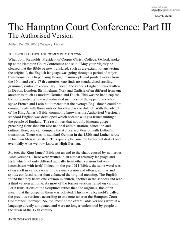 3 - The Hampton Court Conference | PDF | King James Version | Thou