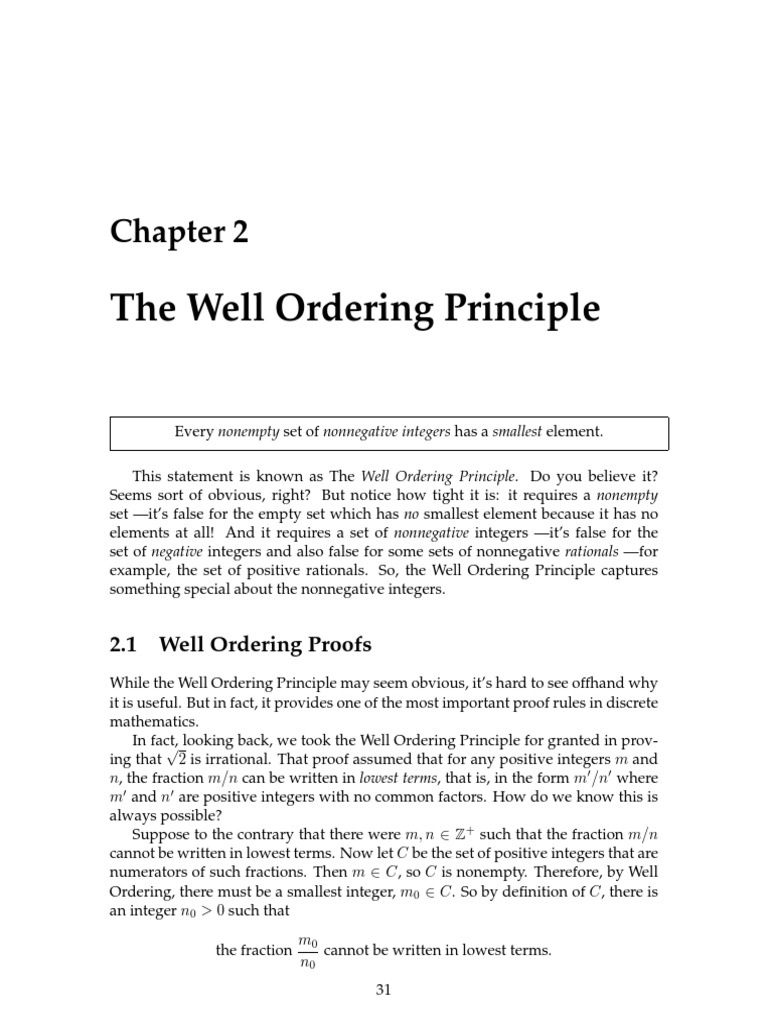 Chapter 2 (The Well Ordering Principle) | PDF | Summation | Prime Number