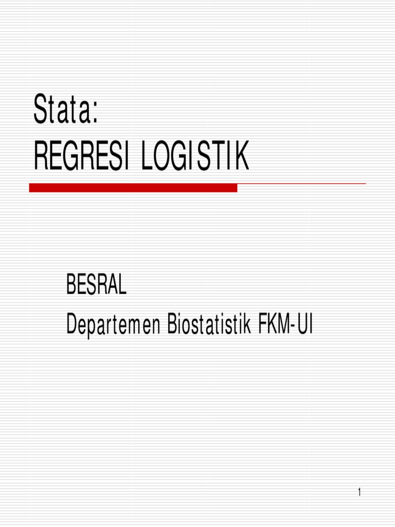 STATA Regresi Logistik | PDF | Metode & Bahan Ajar