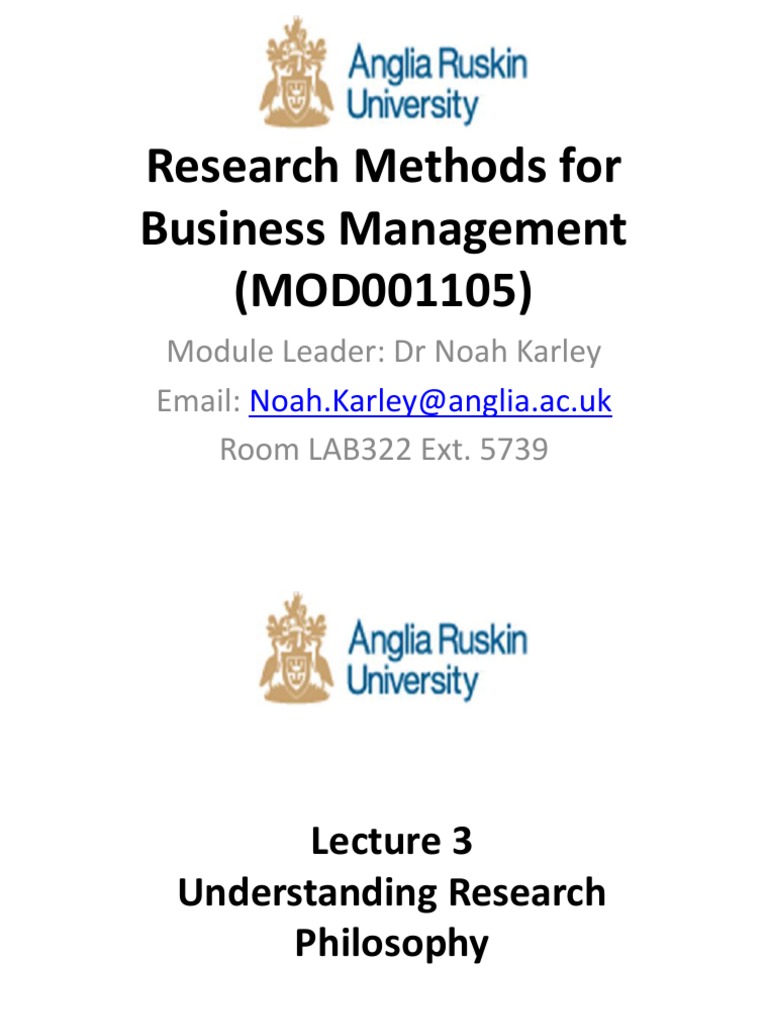 Lecture 3 Understanding Research Philosophy | PDF