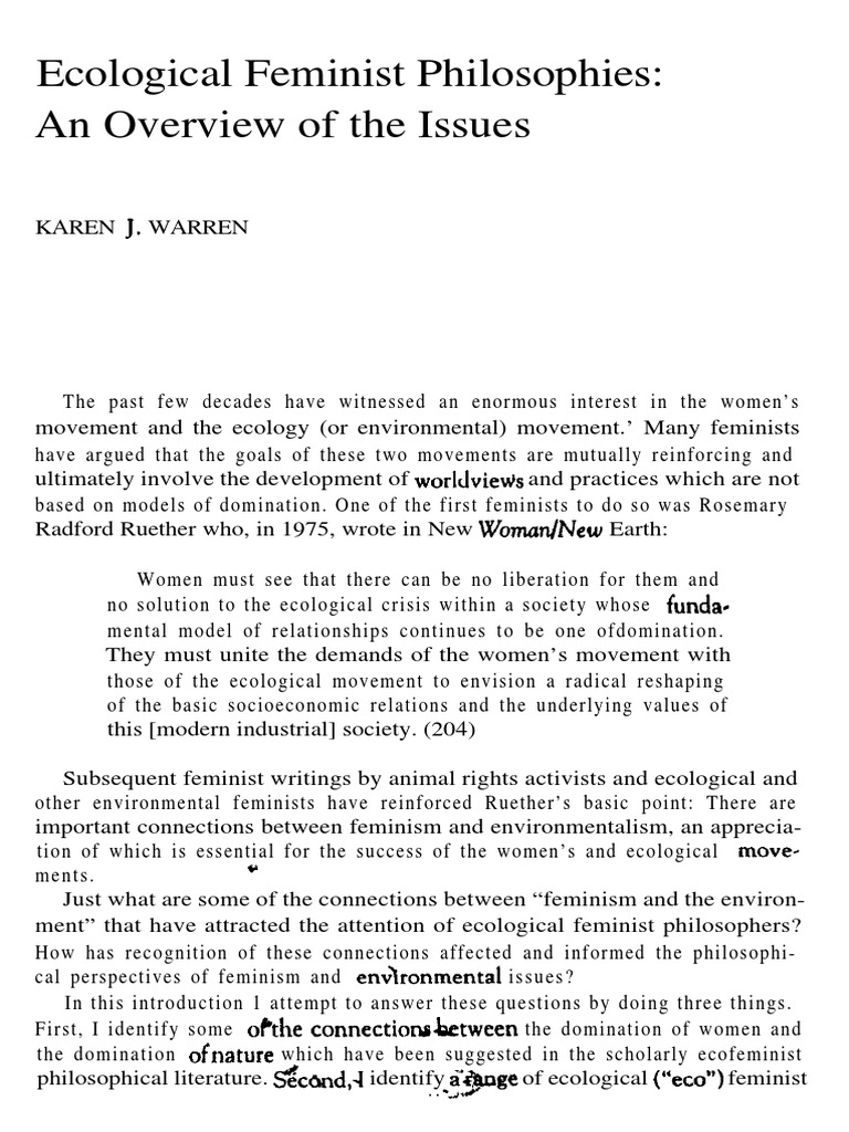 Ecological Feminist Philosophies: An Overview of The Issues | PDF ...