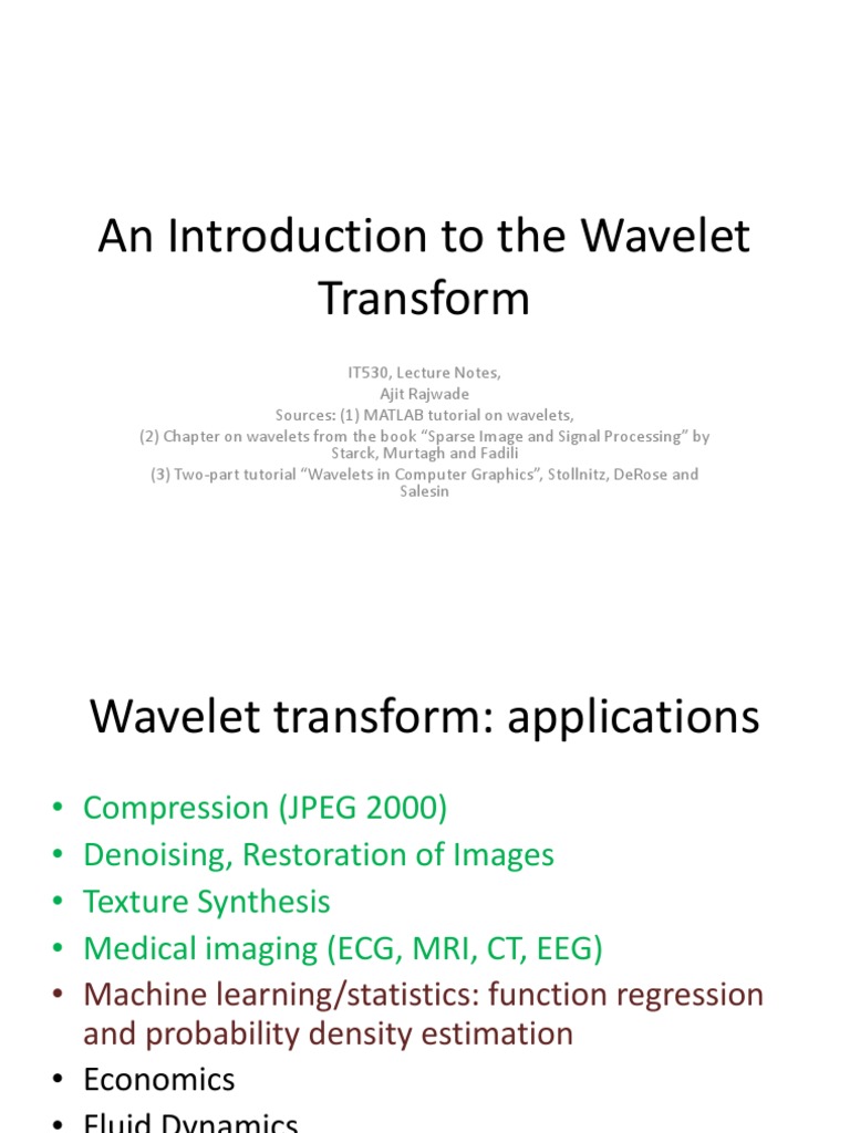 Wavelets | PDF | Wavelet | Harmonic Analysis