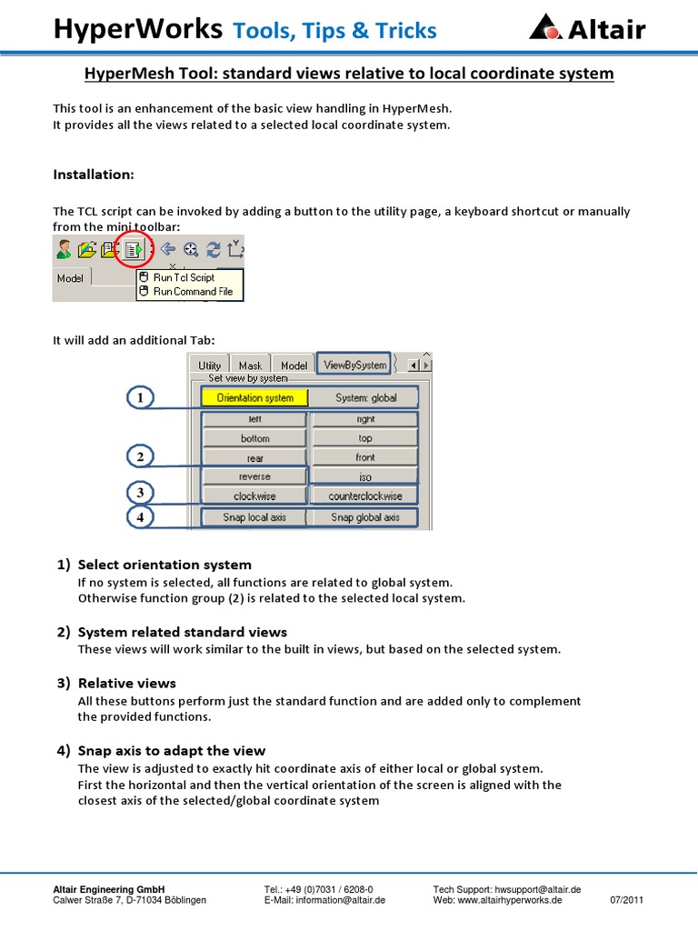 Tools, Tips & Tricks: Hypermesh Tool: Standard Views Relative To Local ...