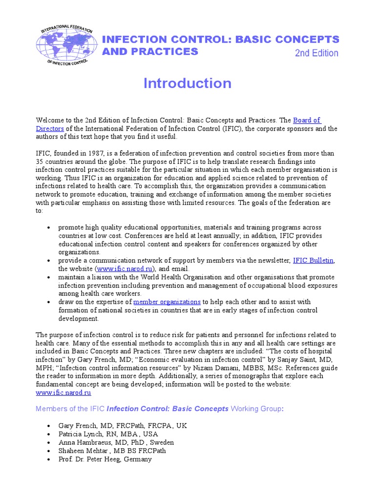 Infection Control Basic Concepts and Practices 2nd Edition | PDF ...