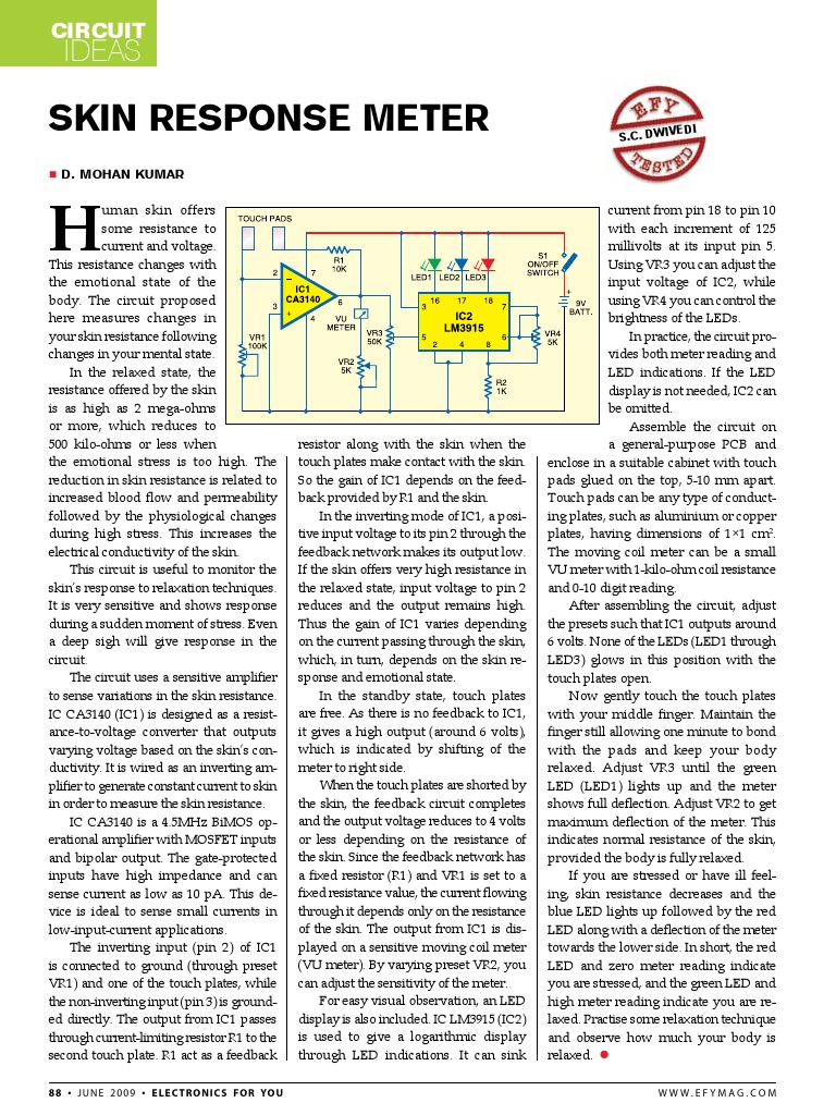 Skin Resistance Measurement Circuit | PDF | Electrical Resistance And ...