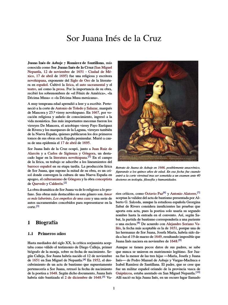 Sor Juana Inés de La Cruz | Religión y creencia | Science