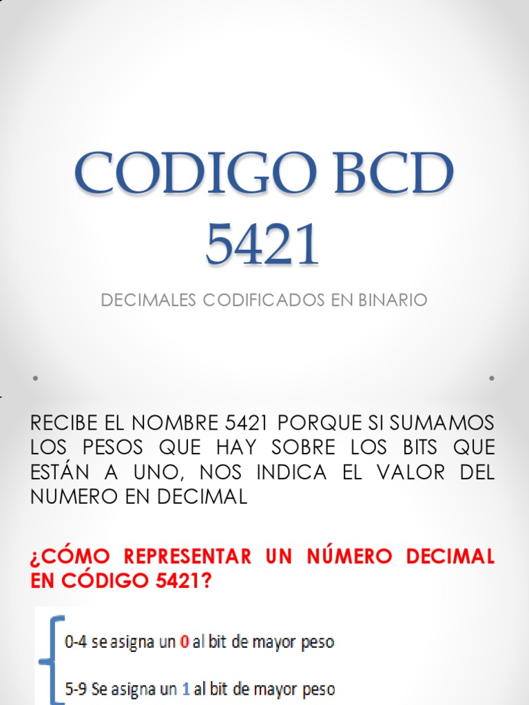 Codigo BCD 5421 | PDF