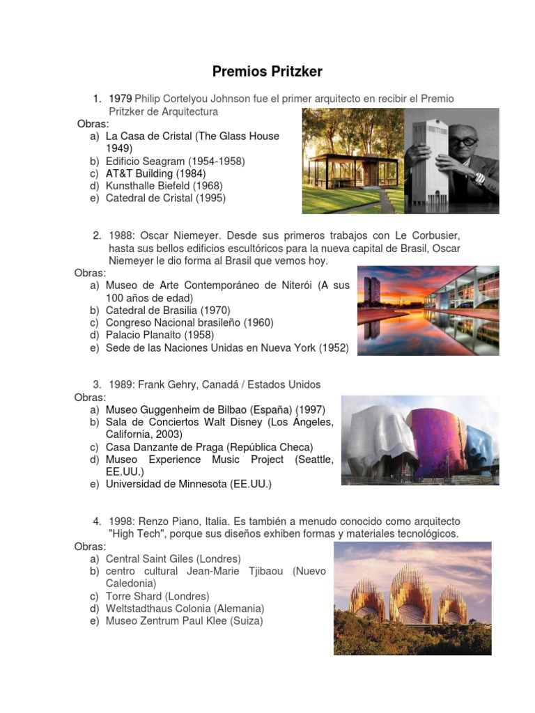 Premios Pritzker | PDF | Arquitecto | Artes (general)