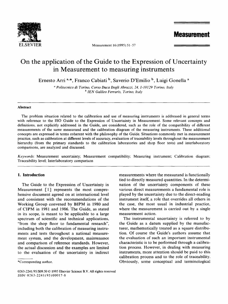 On The Application of The Guide To The Expression of Uncertainty in ...