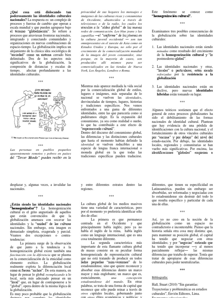 Globalización - Stuart Hall - Identidad | PDF | Globalización | Mundo ...