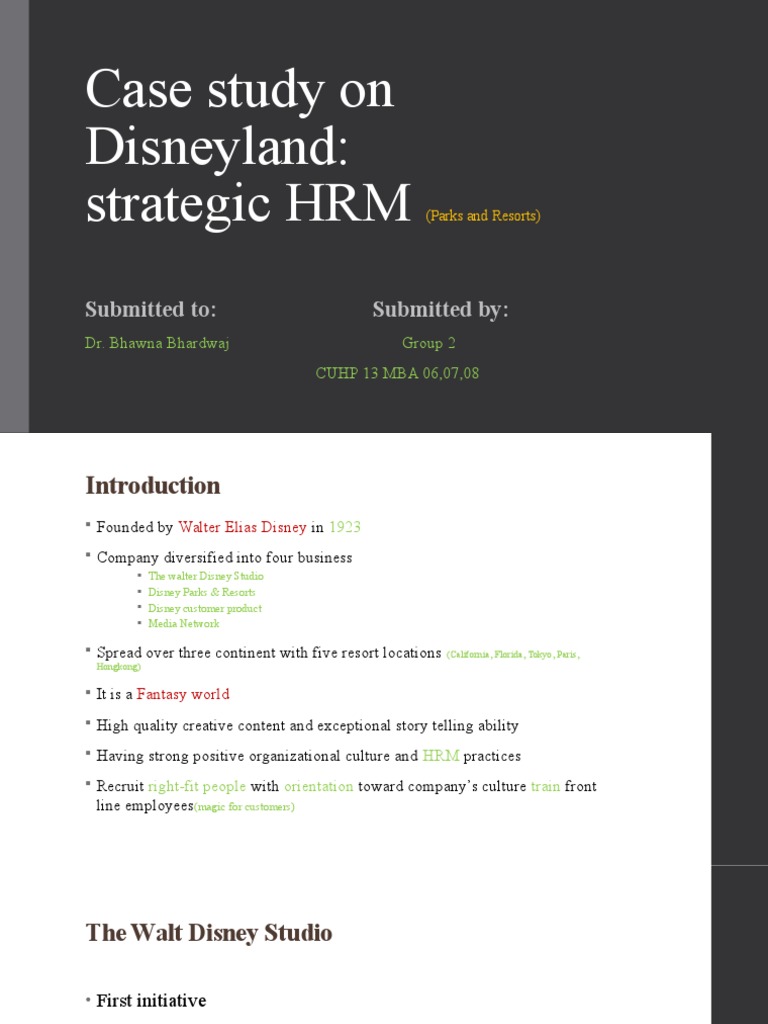 Case Study On Strategic HRM Disneyland | PDF | Walt Disney Parks And ...