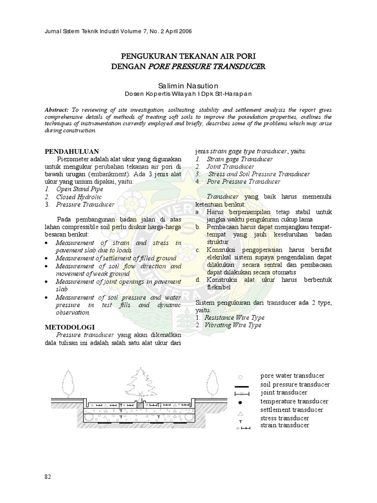 Pengukuran Tekanan Air Pori Dengan Pore Pressure Transducer (Soil) | PDF | Sains & Matematika