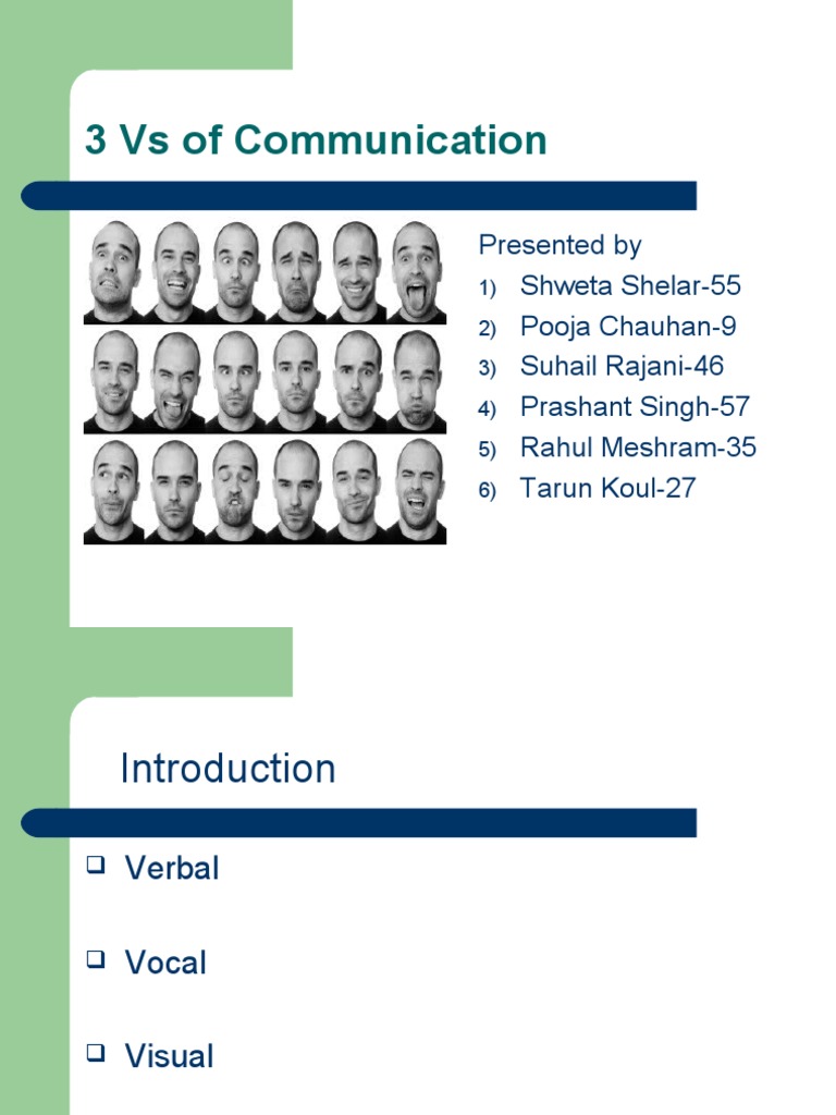 3 Vs of Communication | PDF | Body Language | Communication