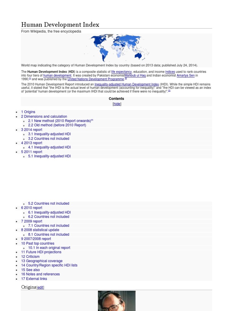 Human Development Index | PDF | Human Development Index | Economic ...