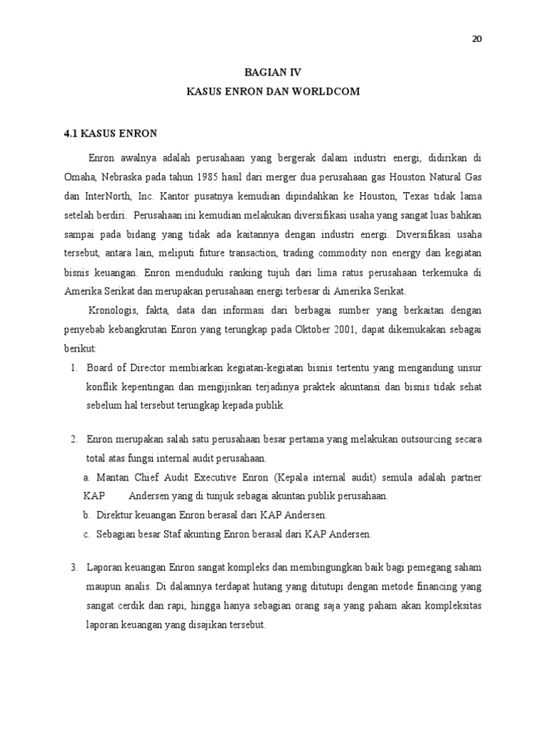 Analisis Kasus Enron dan WorldCom | PDF | Hukum