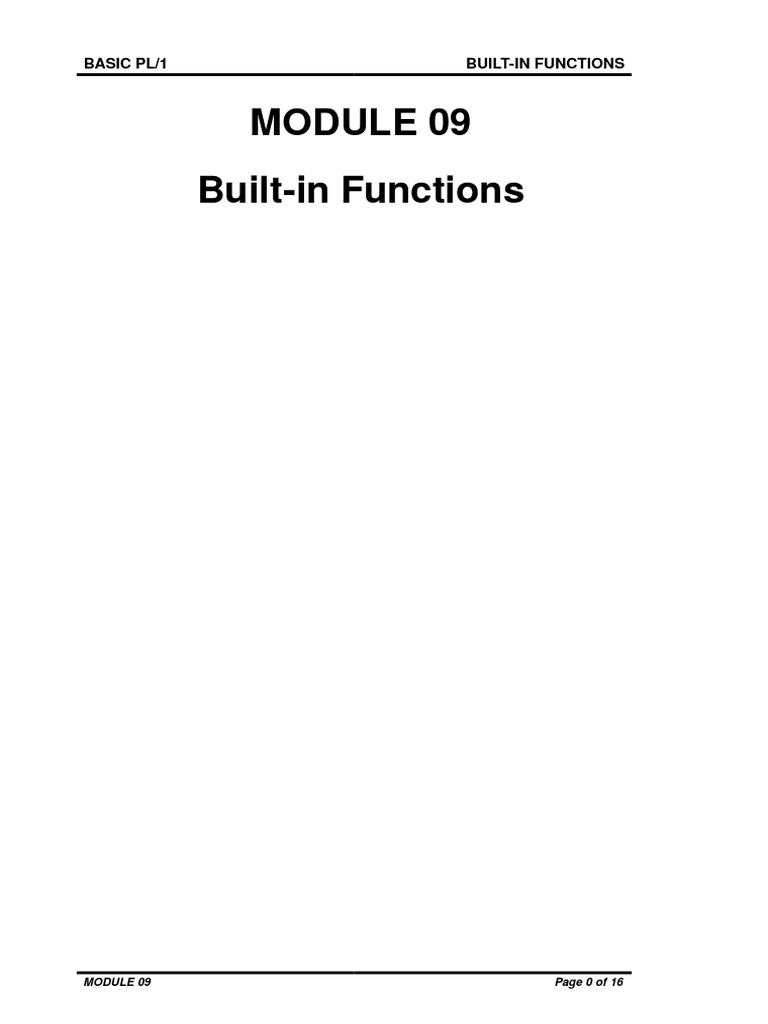 Basic Pl/1 Built-In Functions | PDF | Parameter (Computer Programming) | Subroutine