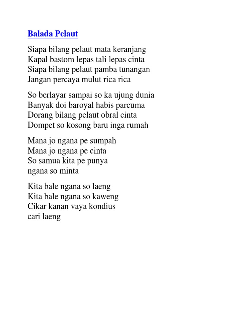 Balada Pelaut | PDF | Seni | Puisi