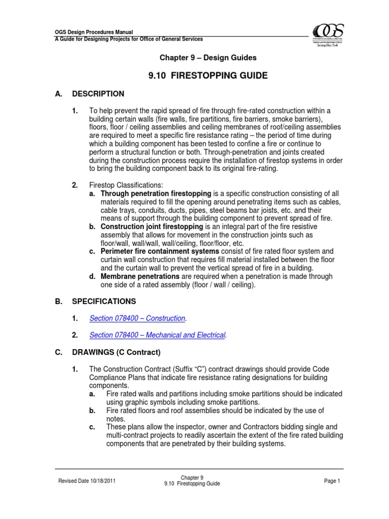 Firestopping Design And Requirements Guide Pdf Wall Architectural