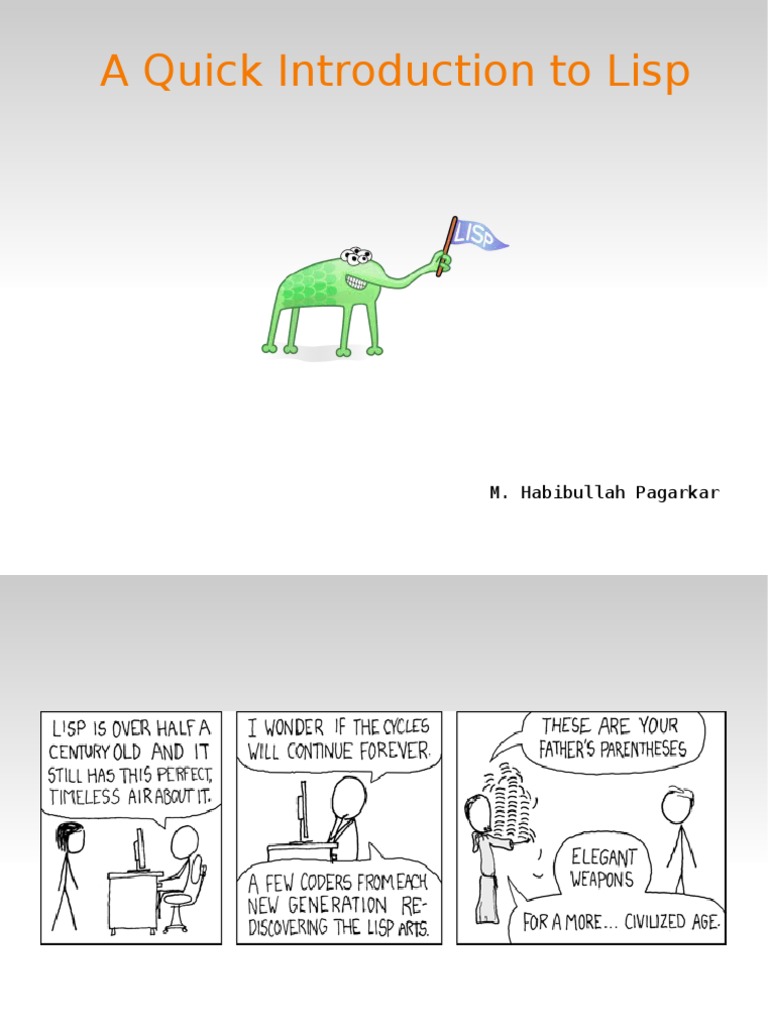 A Quick Introduction To Lisp | PDF | Functional Programming | Class (Computer Programming)