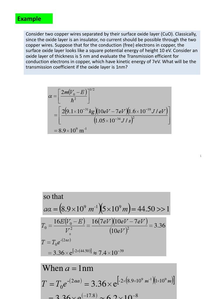 Examples-Chapter2 (Compatibility Mode) | PDF | Electronvolt | Volume