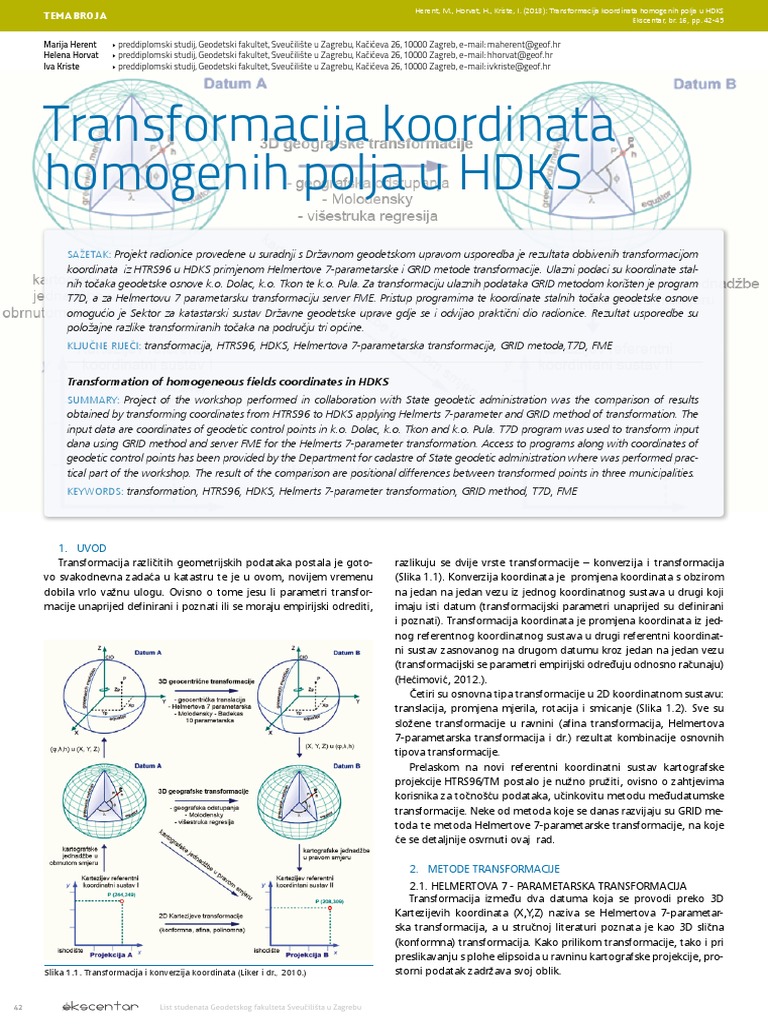 Transformation Coordonnées HTRS96-HDKS | PDF | Sciences et ...