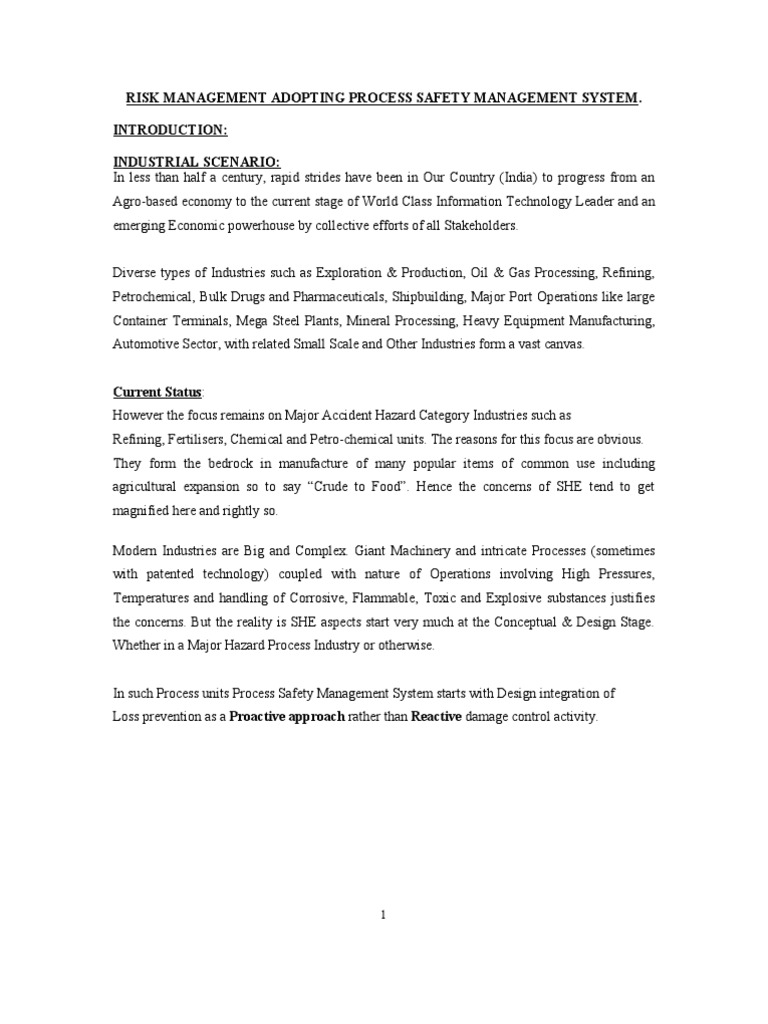Process Safety Management System-Paper | PDF | Audit | Safety