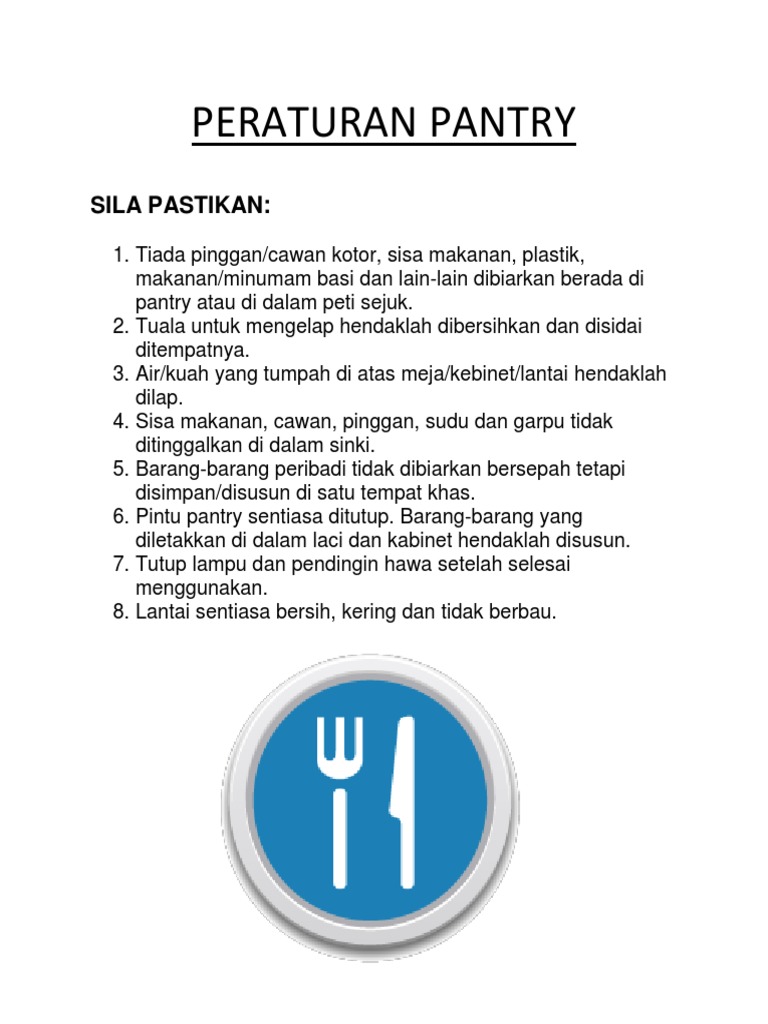 Peraturan Pantry | PDF