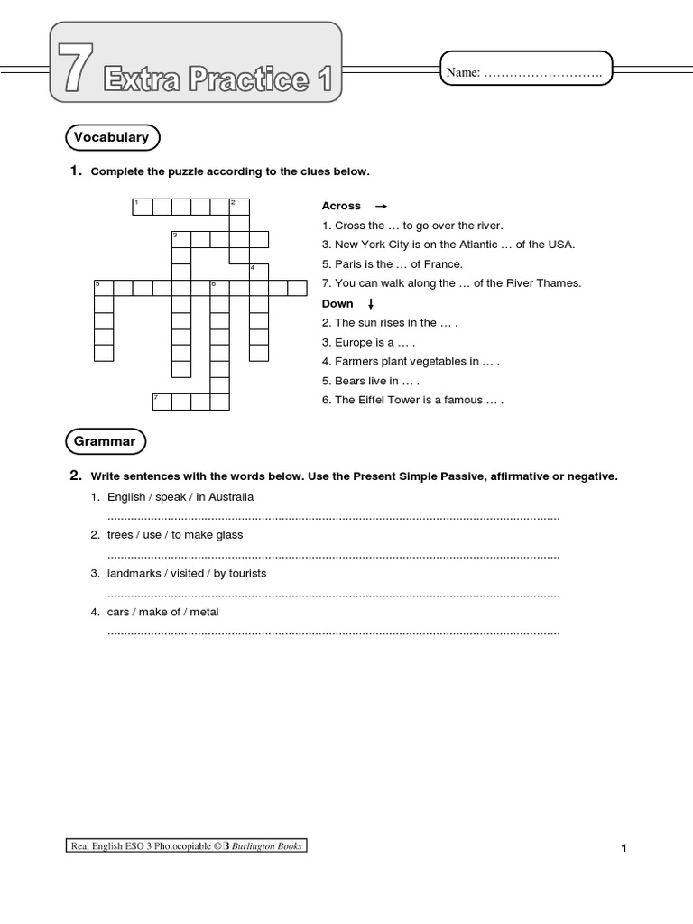 Extra Practice 1 - Real English 3 - Unit 7 | PDF