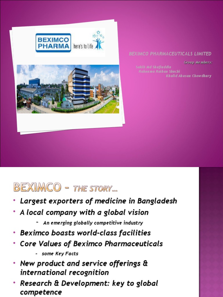 Beximco Presentation | PDF | Pharmaceutical Industry | Innovation