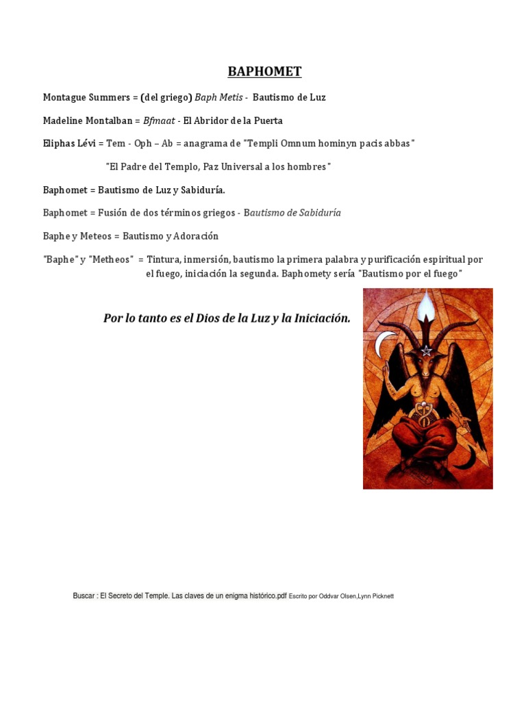 Baphomet: Bautismo de Luz y Sabiduría | PDF | Filosofía | Religión y ...
