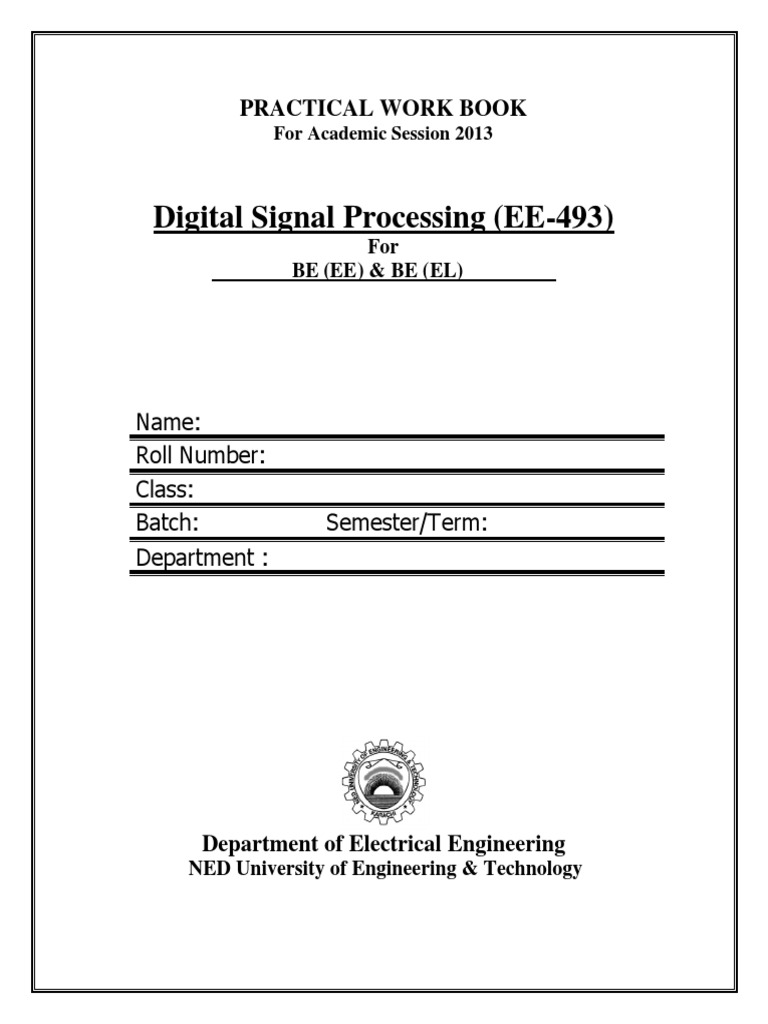 EE-493 Digital Signal Processing Lab Manual | PDF | Discrete Fourier ...