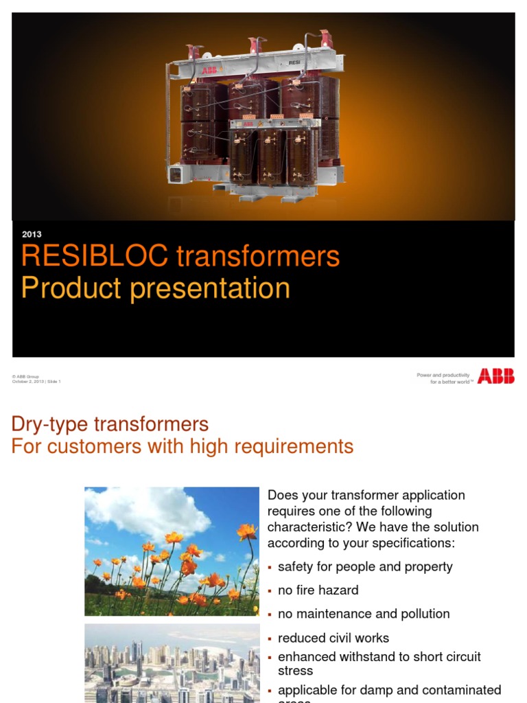 Resibloc Presentation Transformer | PDF | Transformer | Power (Physics)