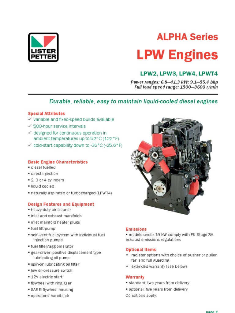 Lister Petter Lpw Engines | Diesel Engine | Pump