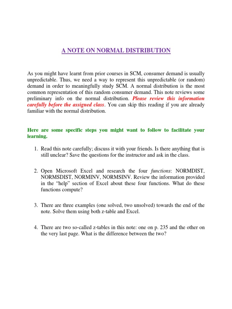 Intro To Normal Distribution | PDF | Normal Distribution | Computing ...