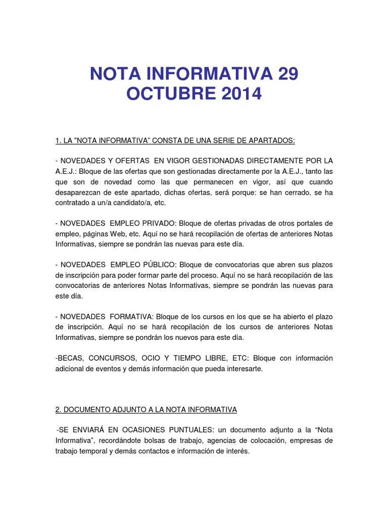 Nota Informativa