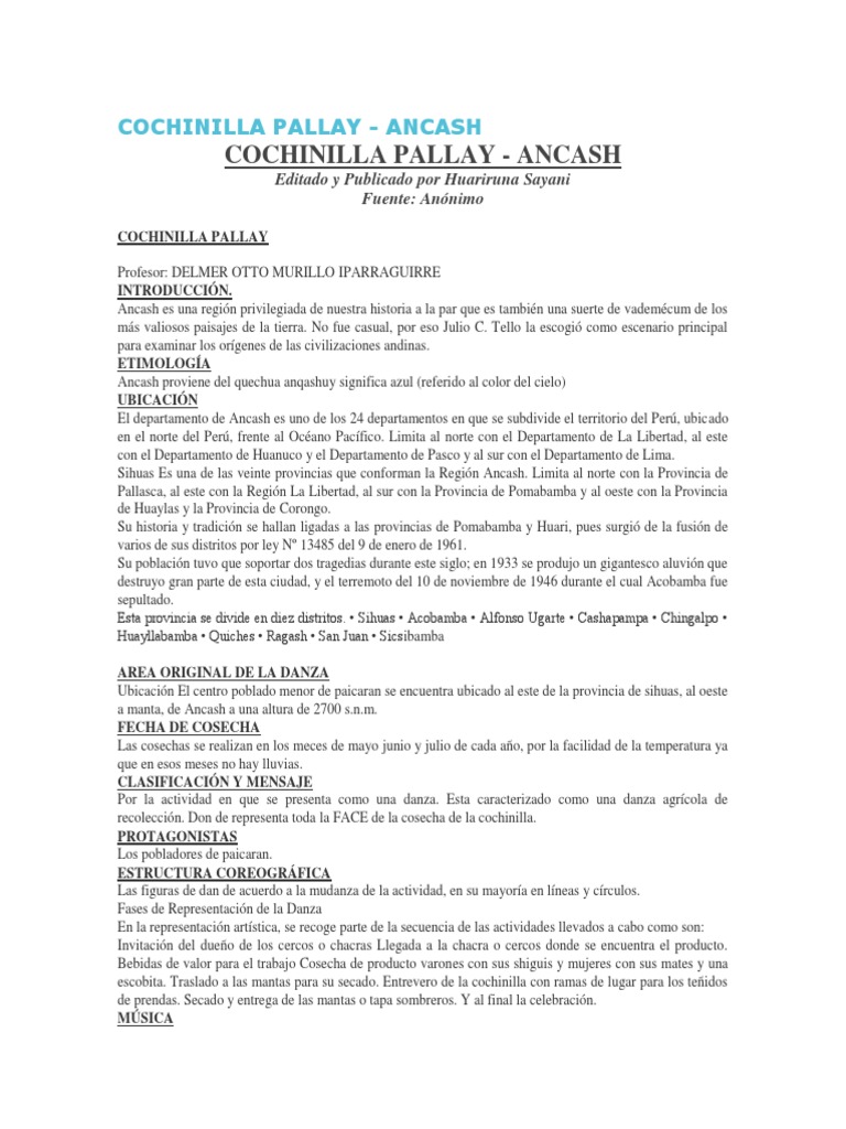 Cochinilla Pallay | PDF