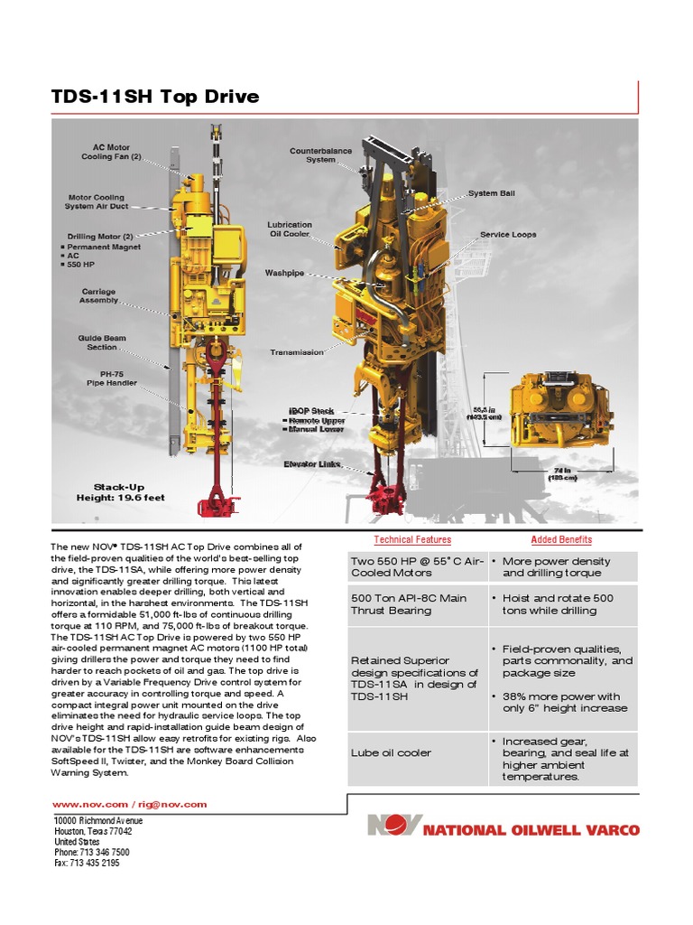 TDS-11SH Top Drive D392004689-MKT-001 Rev. 01 | PDF | Horsepower ...